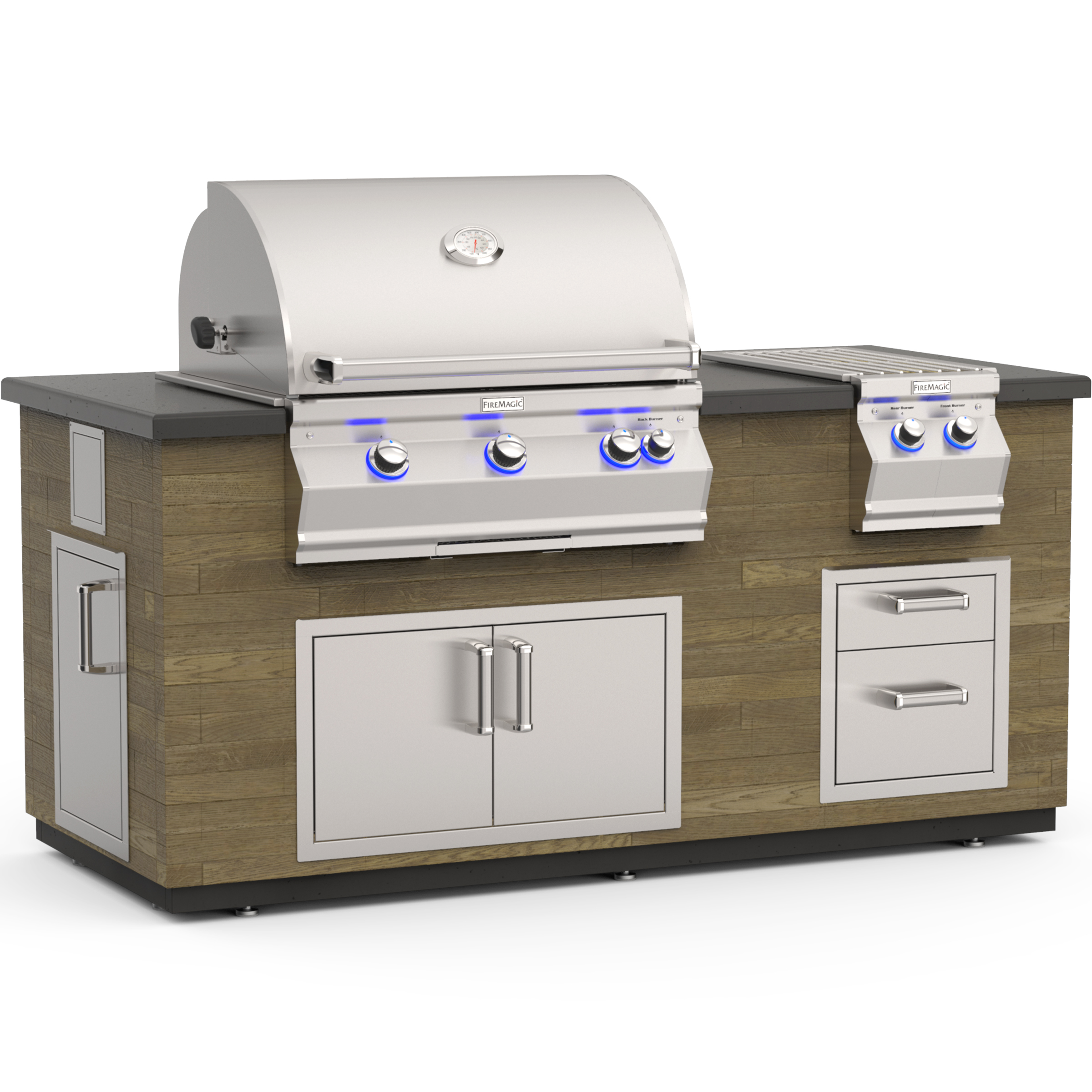 Reclaimed Wood 77 Inch Island Bundle - Fire Magic Grills