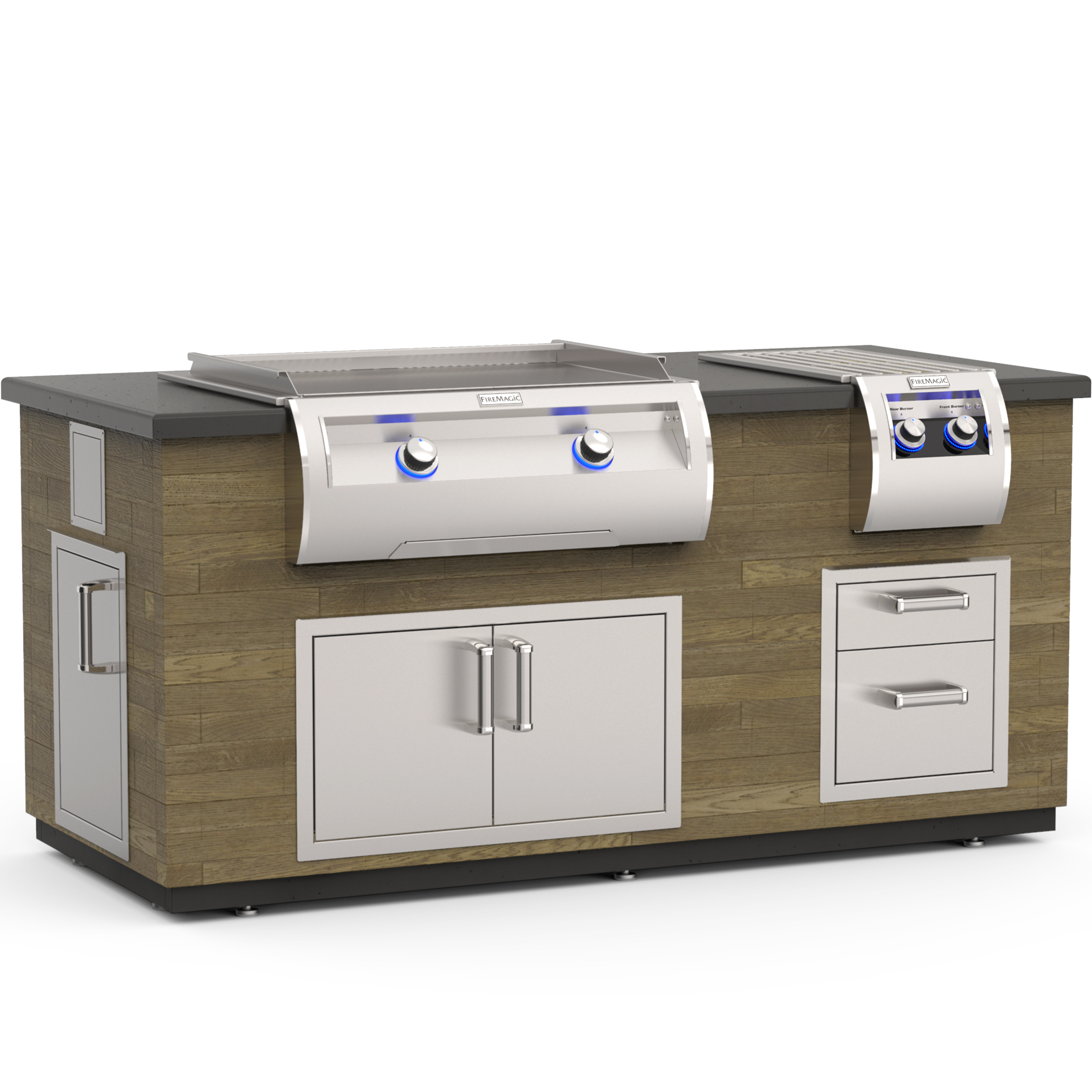 Reclaimed Wood 77 Inch Island Bundle - Fire Magic Grills